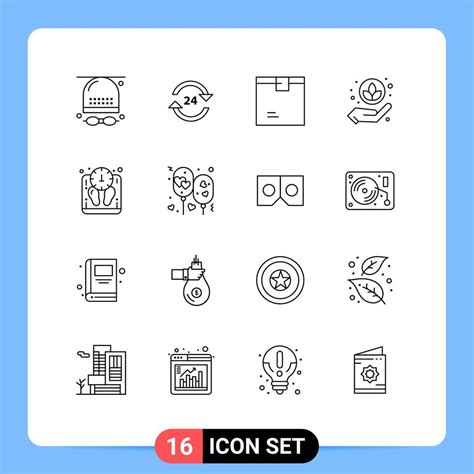 16 Thematic Vector Outlines And Editable Symbols Of Care Shipping Round The Clock Product