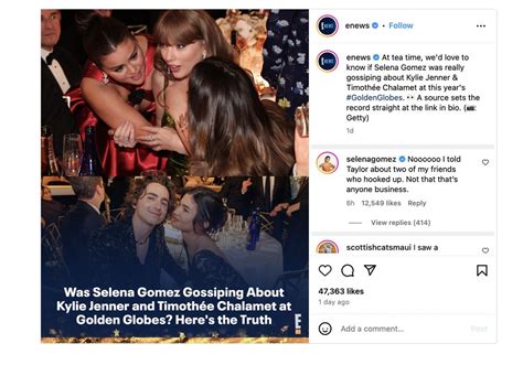 Selena Gomez Bantah Gosipin Timothee Chalamet di Golden Globe