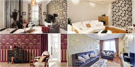Комбинированные обои в интерьере 38 фото