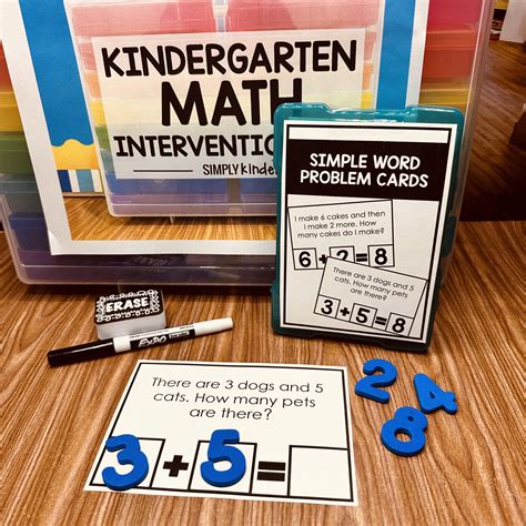 Math Intervention Kit Simple Word Problem Cards Simply Kinder
