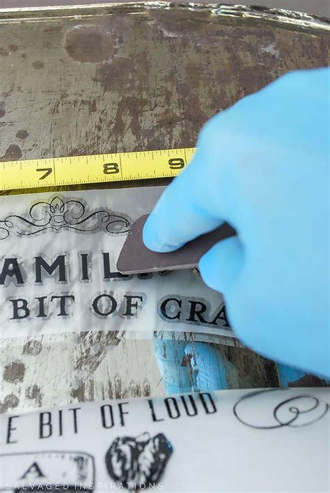 Applying A Transfer On Mirror Salvaged Inspirations