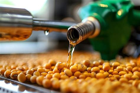 Soybean Oil Extraction Process A Closeup Of Oil Flowing From A Pump