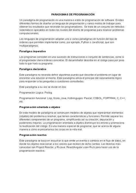 Paradigmas De Programación Paradigmas De ProgramaciÓn Un Paradigma De