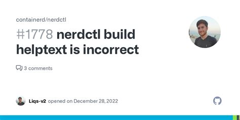 Nerdctl Build Helptext Is Incorrect · Issue 1778 · Containerdnerdctl