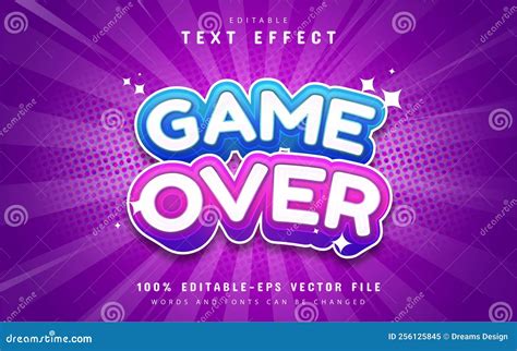 Game Over Cartoon Text Effect Stock Vector Illustration Of Final