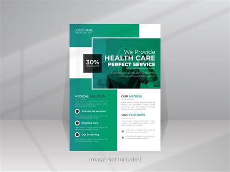 건강 관리 완벽한 서비스 전단지 디자인 템플릿 프리미엄 벡터