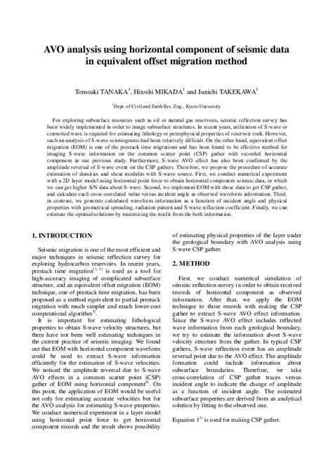 Pdf Avo Analysis Using Horizontal Component Of Seismic Data In