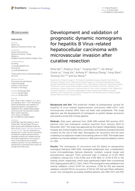 pdf development and validation of prognostic dynamic nomograms for