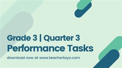 Grade 3 Performance Tasks For 3rd Quarter Free Download Teacher Tayo
