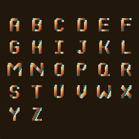 premium vector vector alphabet pixel font