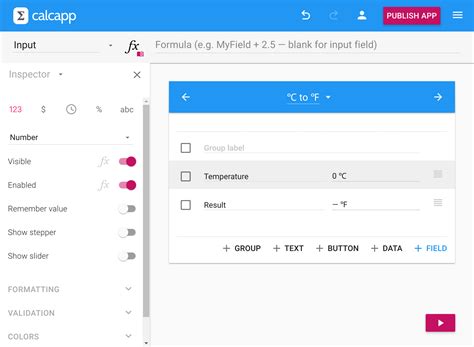 Using The Inspector — Calcapp
