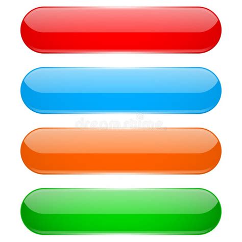 Colored Oval Buttons 3d Glass Menu Icons Stock Vector Illustration Of Orange Menu 125239634