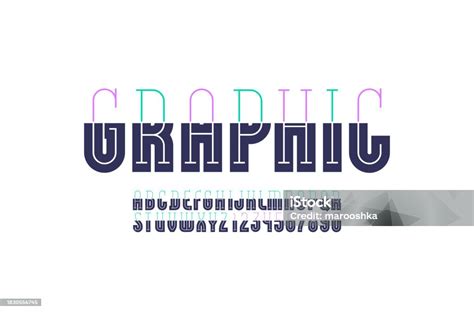 디자인 글꼴 현대 알파벳 유행 문자와 숫자 벡터 일러스트 레이 션 10eps 개념에 대한 스톡 벡터 아트 및 기타 이미지 개념 검은색 공휴일 Istock