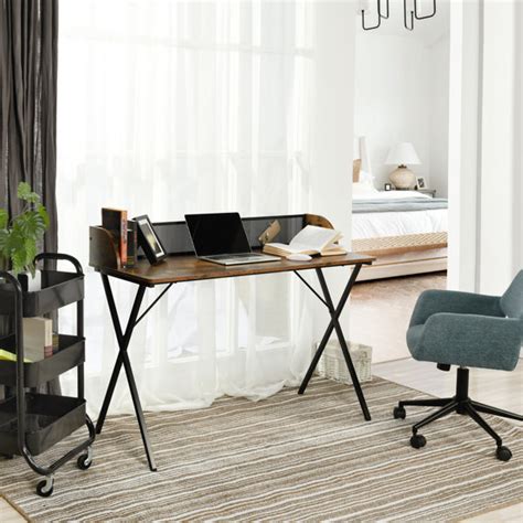 17 Stories Srijit Metal Base Writing Desk Wayfair