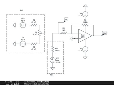 Inverting Amp Circuitlab