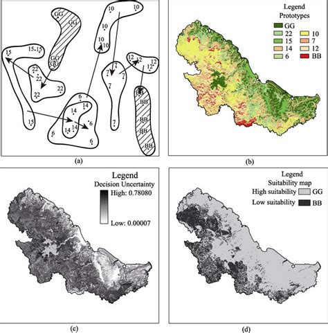 Decision Maps A Sammon Projection Of The Refined Manifold B Spatial