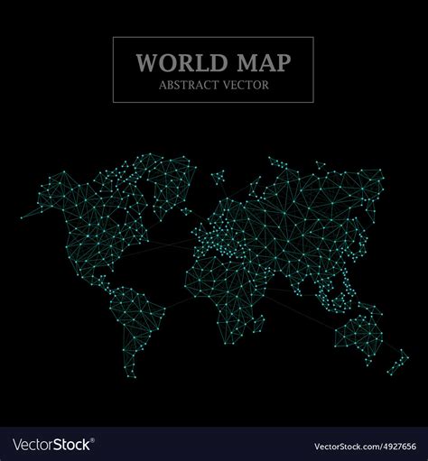 World Map Abstract Design Dot And Line Connection Vector Image