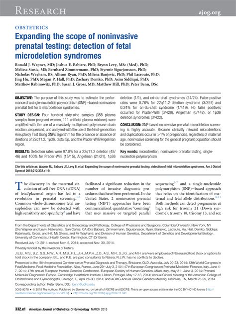 Pdf Expanding The Scope Of Noninvasive Prenatal Testing Detection Of Fetal Microdeletion