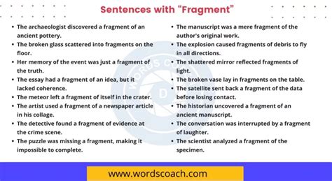 Sentences With Fragment Word Coach