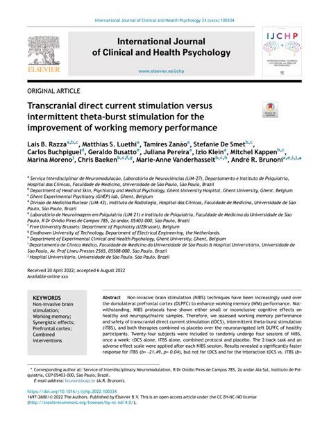 pdf transcranial direct current stimulation versus intermittent theta
