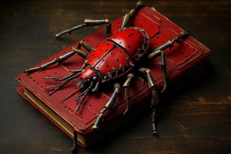 detailed red bug illustration generate ai