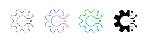 디지털 변환 아이콘에는 편집 가능한 획 선 듀오컬러 선 그라디언트 선 및 실선의 네 가지 스타일이 있습니다 웹 디자인 모바일 앱 Ui Ux 및 Gui 디자인에 적합합니다