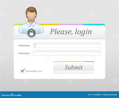Login User Interface With User Icon Stock Vector Illustration Of