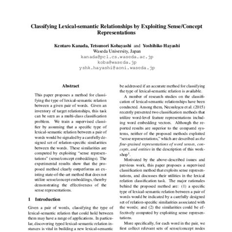 Classifying Lexical Semantic Relationships By Exploiting Senseconcept