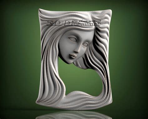 Girl Face D STL Model For CNC Router Artcam Vetric Etsy