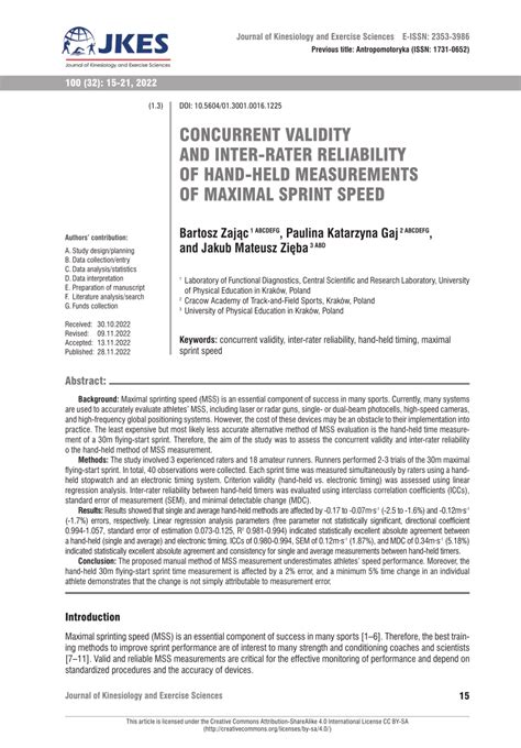 Pdf Concurrent Validity And Inter Rater Reliability Of Hand Held