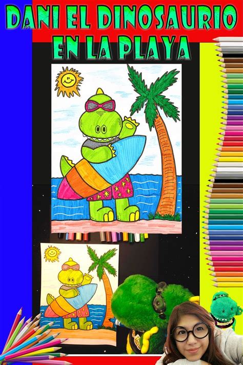 Como Dibujar A Dani El Dinosaurio En La Playa Comic Book Cover Comic Books Book Cover