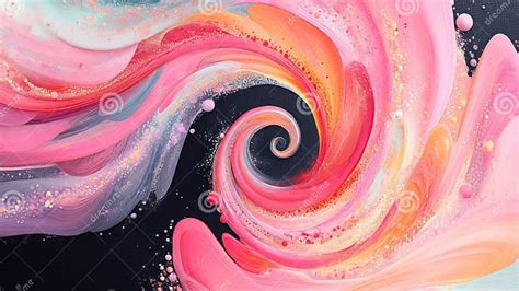 A Vibrant Swirl Of Colors Creating An Abstract Dynamic Composition Stock Illustration