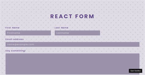 React Simple Form Codesandbox