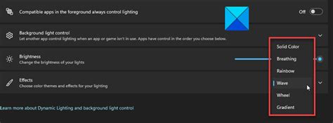 How To Enable And Use Dynamic Lighting On Windows 11