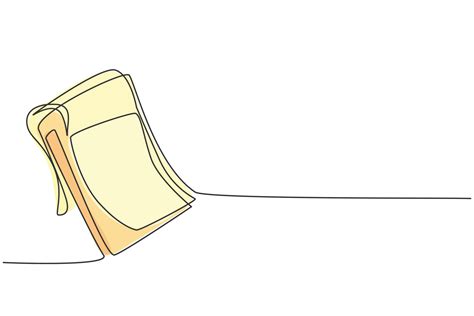 Single One Line Drawing Of Open Notepad Paper Back To School Minimalist Education Concept