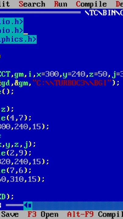 graphic pattern of circel square lines using c language