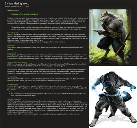 Monk Subclass By Hesio Rdndhomebrew Monk Subclass By Hesio Rdndhomebrew