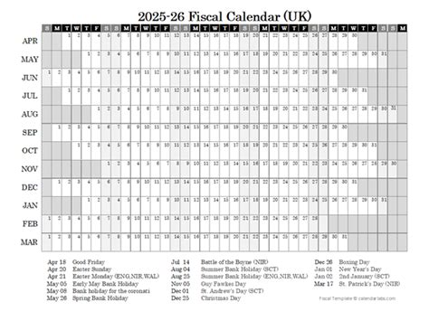 2025 26 Fiscal Calendar Year Free Printable Templates
