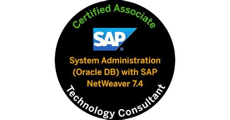 Sap Certified Technology Associate System Administration Oracle Db With Sap Netweaver 74