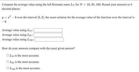 solved let ln denote the left endpoint sum using n