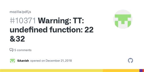 Warning Tt Undefined Function 22 And32 · Issue 10371 · Mozillapdfjs