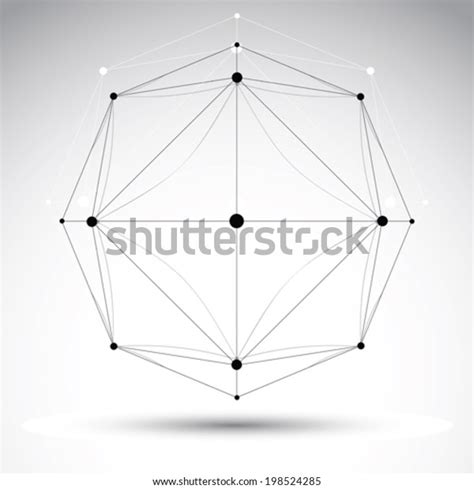 Abstract Geometric 3d Wireframe Object Vector Stock Vector Royalty