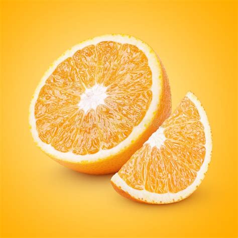 Slice of Orange Citrus Fruit Isolated on White Stock Image - Image of flat, closeup: 132027465