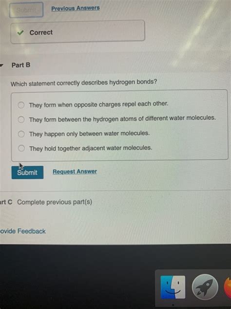 solved submit previous answers correct part b which