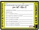 Exit Ticket Interpreting The Standard Form Of The Quadratic Function