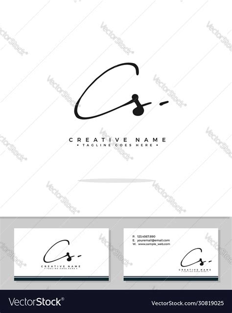 C S Cs Initial Logo Signature Handwriting Vector Image
