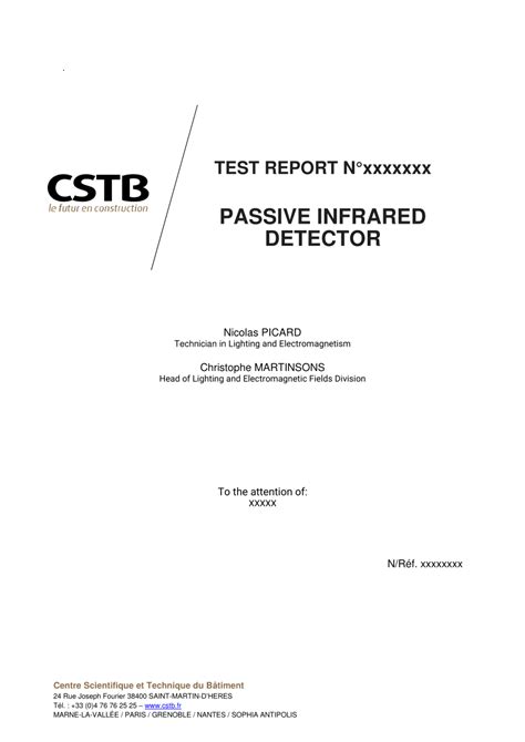 Pdf Sample Test Report Of A Passive Infrared Pir Sensor