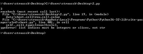Python Pulling Data From Excel Type Error List Indices Must Be Integers Or Slices Not Str