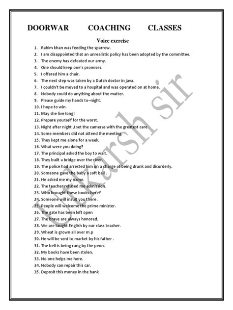 Passive Exercise Pdf