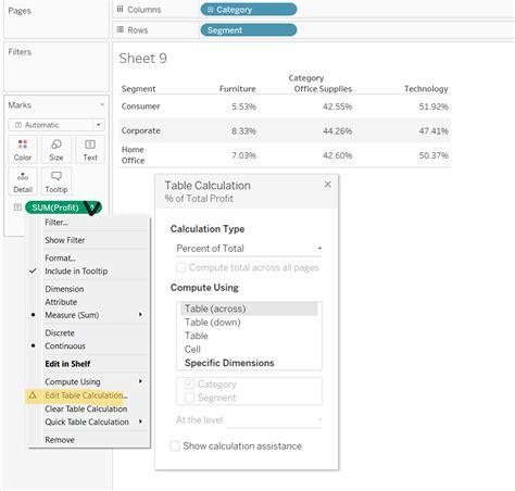 Quick Table Calculations Part 4 Percent Of Total The Data School